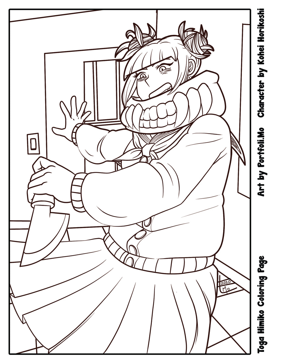 toga mha coloring pages